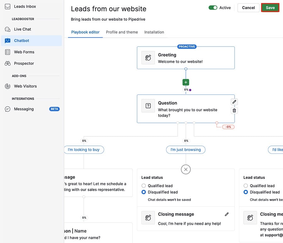 Chatbot - Knowledge Base | Pipedrive